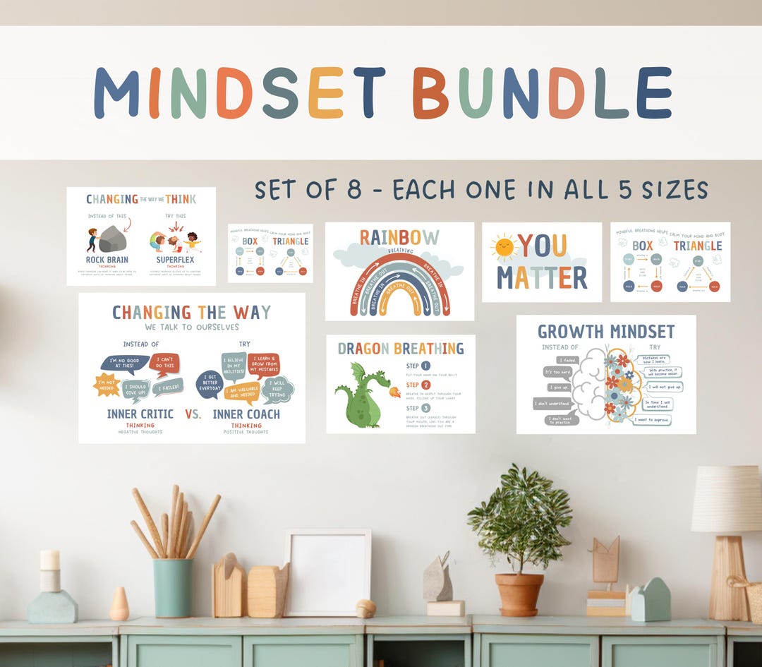 Growth Mindset Classroom Wall Art, Social Emotional Learning, Breathing ...