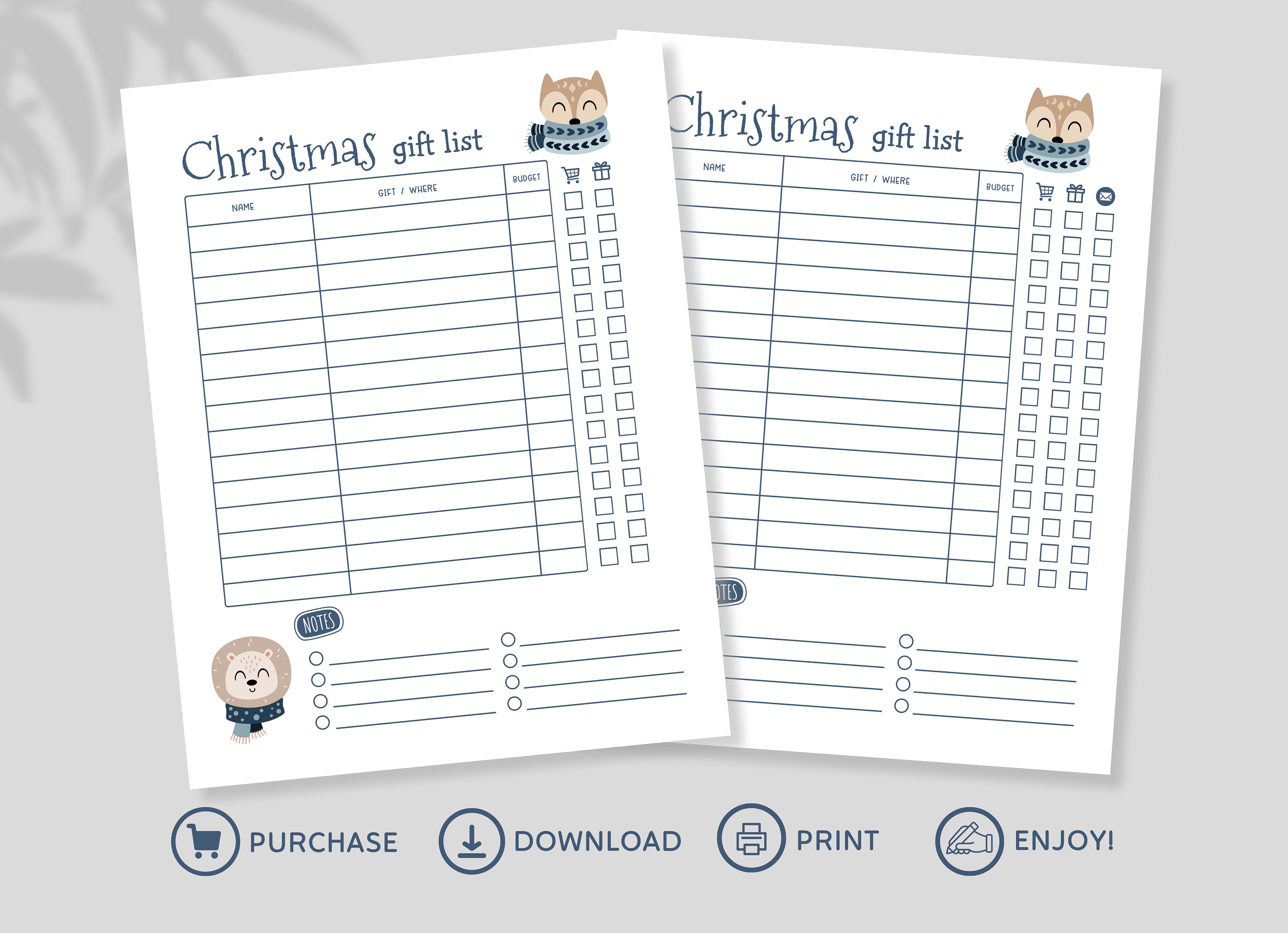 Christmas Gift Tracker Printable, Instant Download Gift Tracker ...