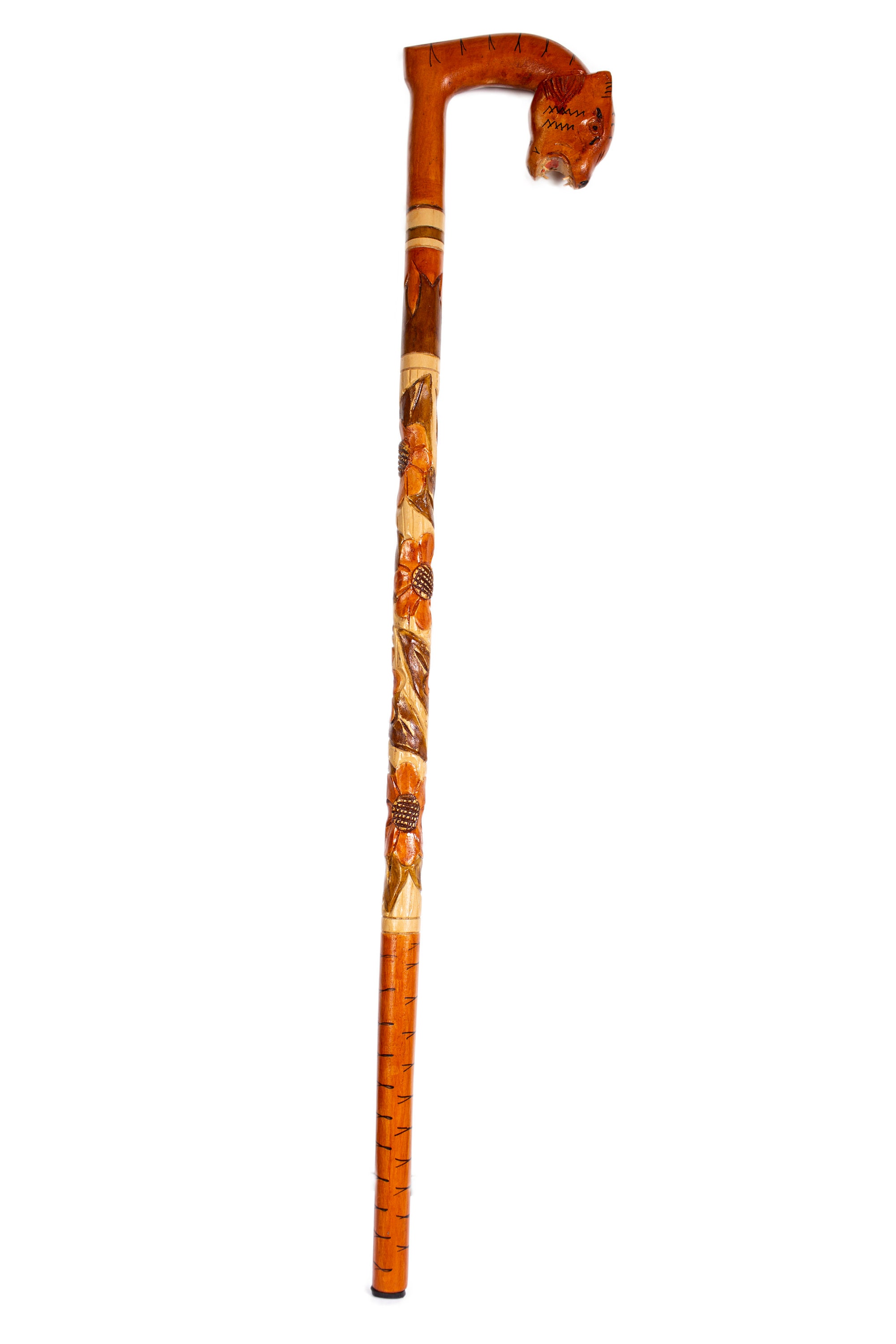 Tiger Walking Stick. Hand-carved Cane From Ecological Wood! Exclusive ...
