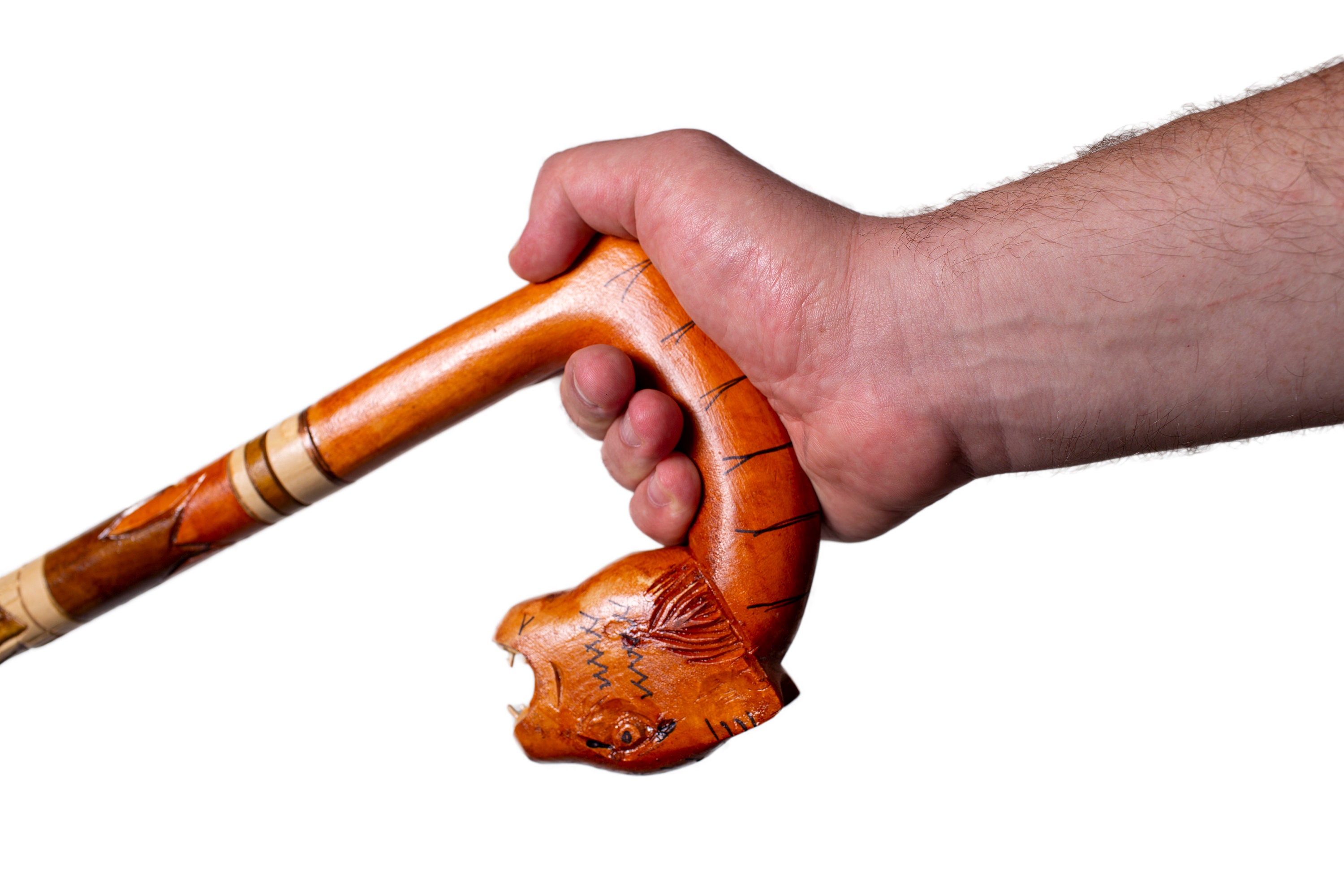 Tiger Walking Stick. Hand-carved Cane From Ecological Wood - Etsy