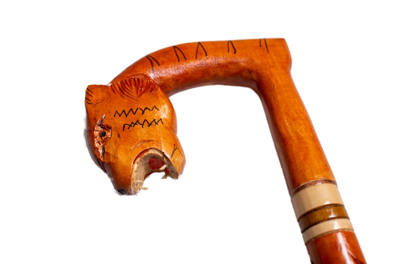 Tiger Walking Stick. Hand-carved Cane From Ecological Wood - Etsy