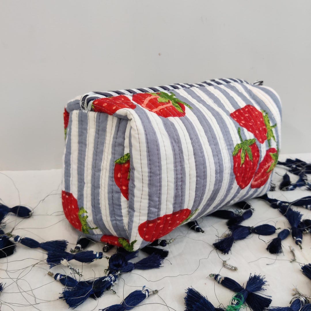 Extra Large Pouch, Cotton Pouch, Zip Pouch, Large Toiletry Bag, Modern ...