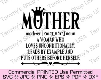 Mother Noun Svg - Etsy