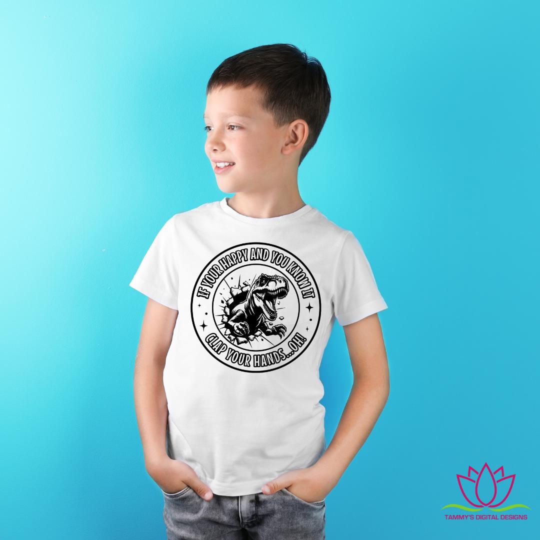 T-rex Clap Your Hands SVG: Dinosaur Birthday Design (commercial Use) - Etsy