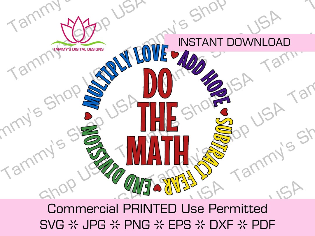 Do the Math SVG: Multiply Love, Add Hope (downloadable File) - Etsy ...