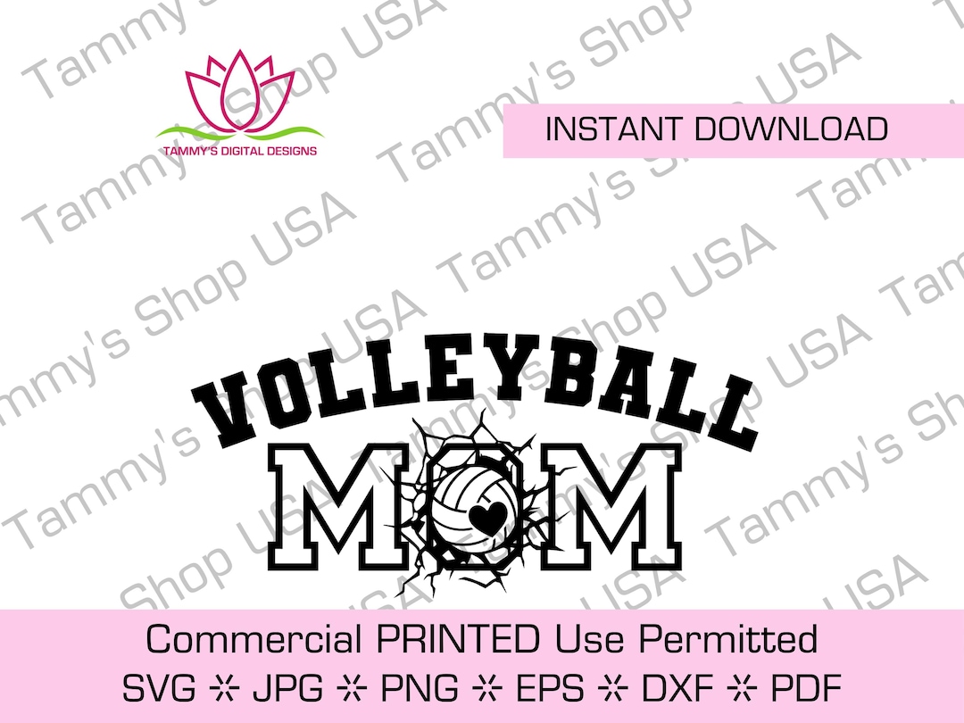 Volleyball Mom Shattered Heart SVG: Commercial Use (digital Download ...