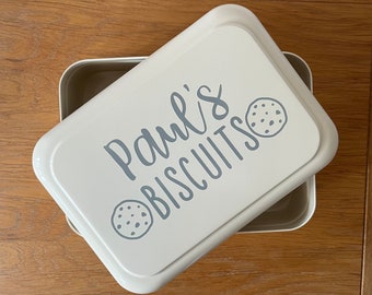 Personalised Biscuit Tin Barrel Food Storage - Etsy