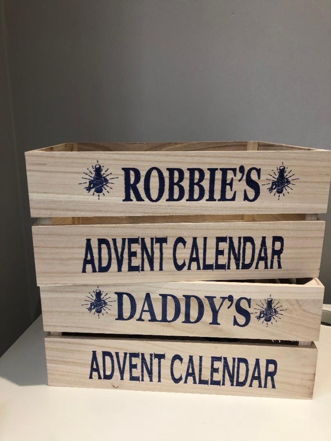 Personalised Beer Crate Advent Christmas Gift for Dad Husband - Etsy UK