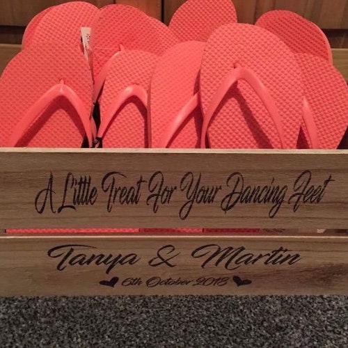 Wedding Crate Slippers/flip Flop Box Little Treat for Your - Etsy