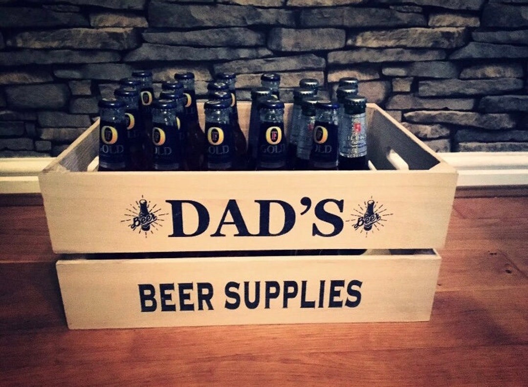 Personalised Beer Crate Gift for Dad Husband Grandad Present Advent ...