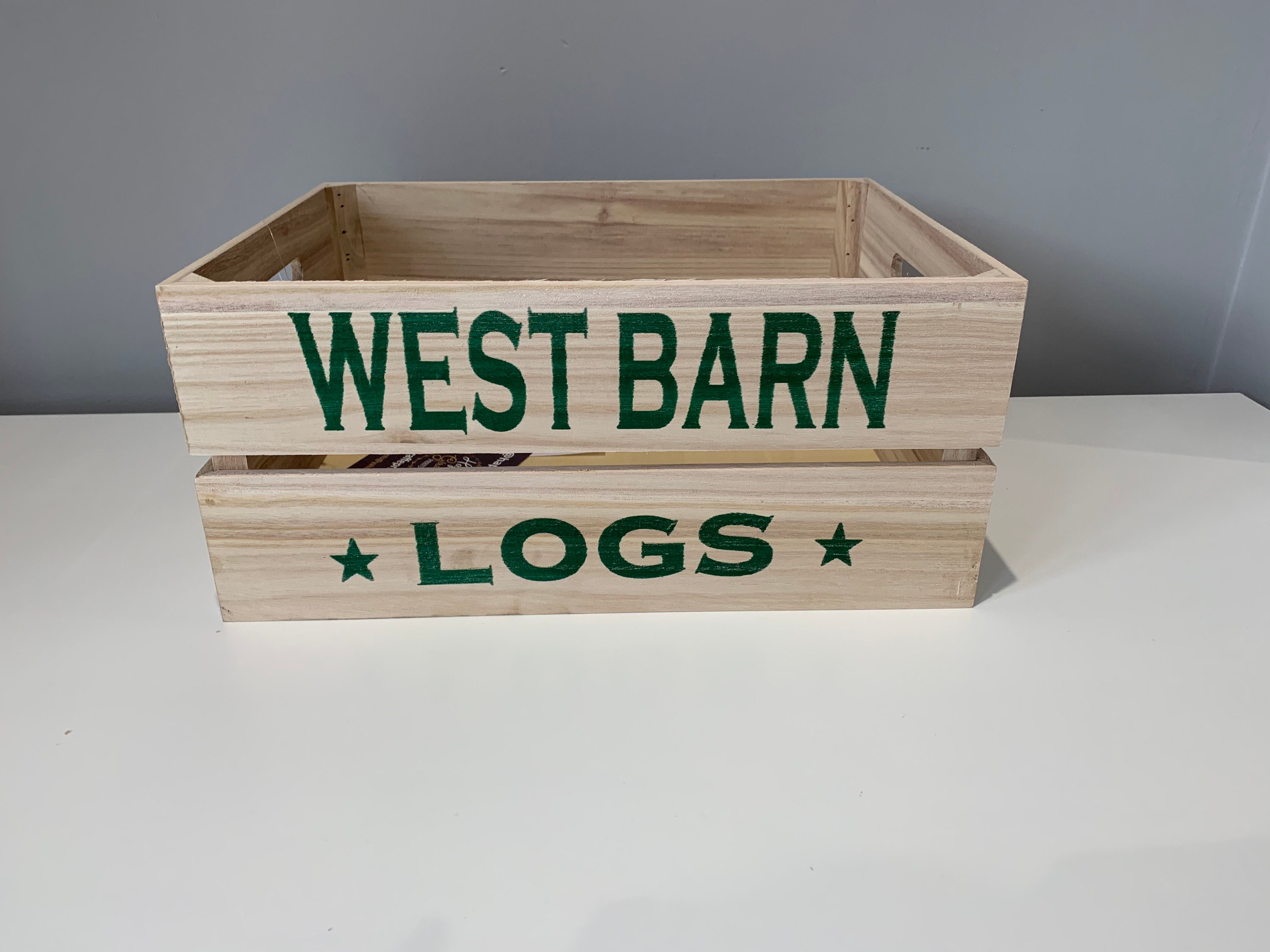 Personalised Wooden Crate Log Storage Box Fire Wood - Etsy UK