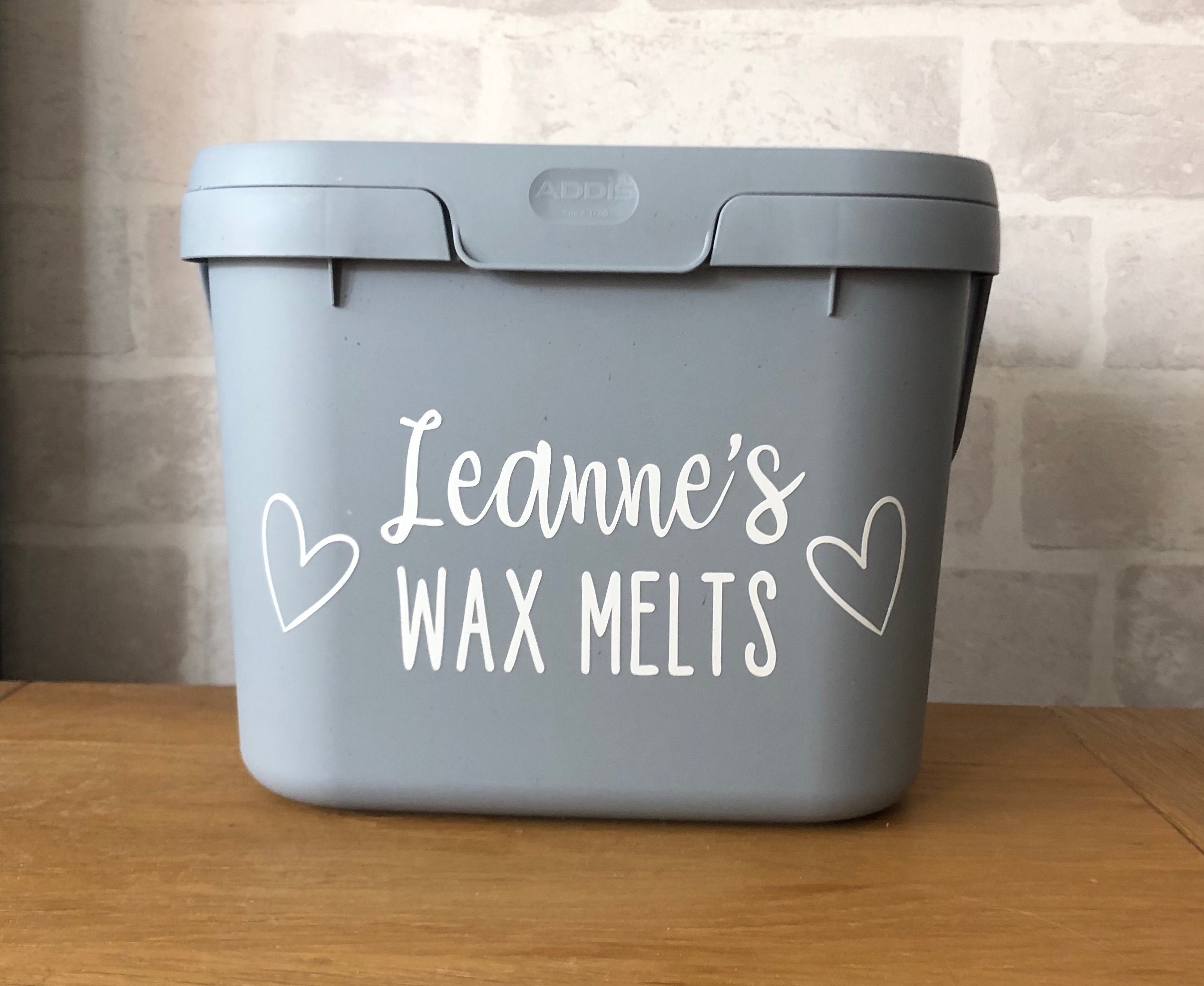 Customised Personalised Grey Caddy Wax Melt Storage Box Tub - Etsy UK