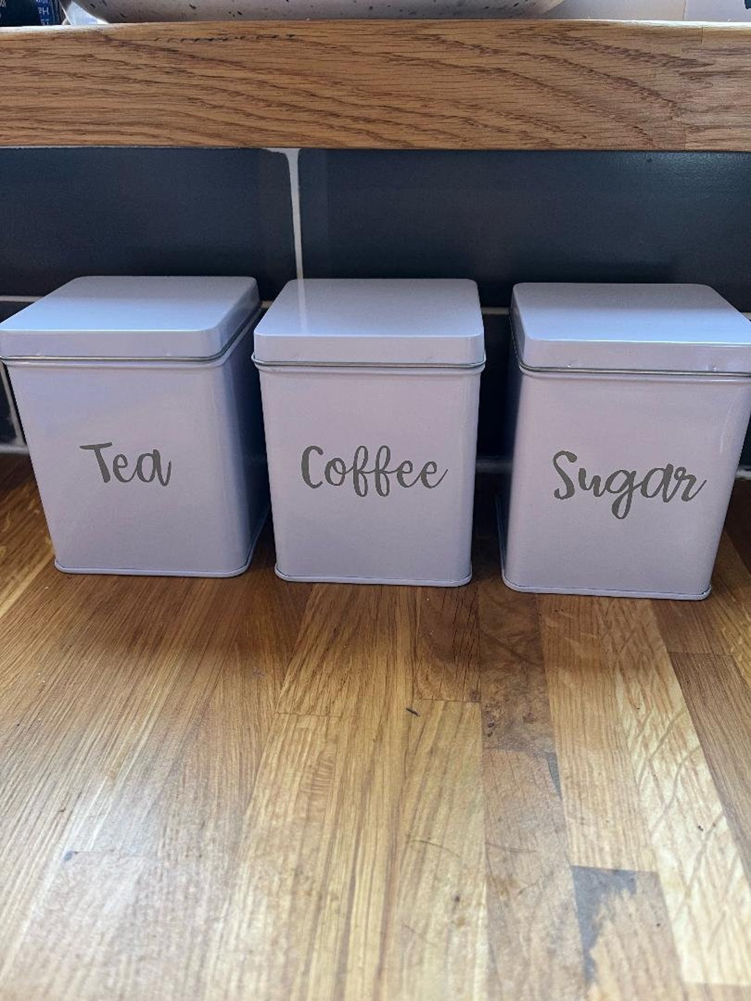 Tea Coffee and Sugar Container Tin Set - Etsy UK