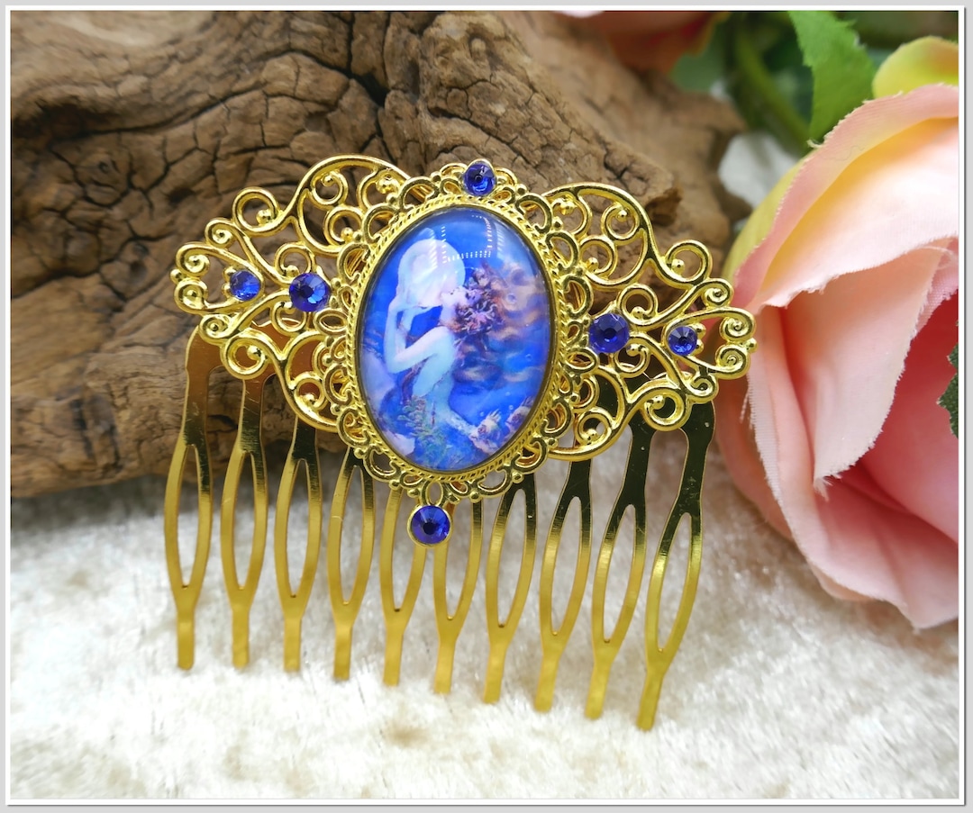Little Mermaid Hair Comb 2 Mermaid Motif Gold With - Etsy