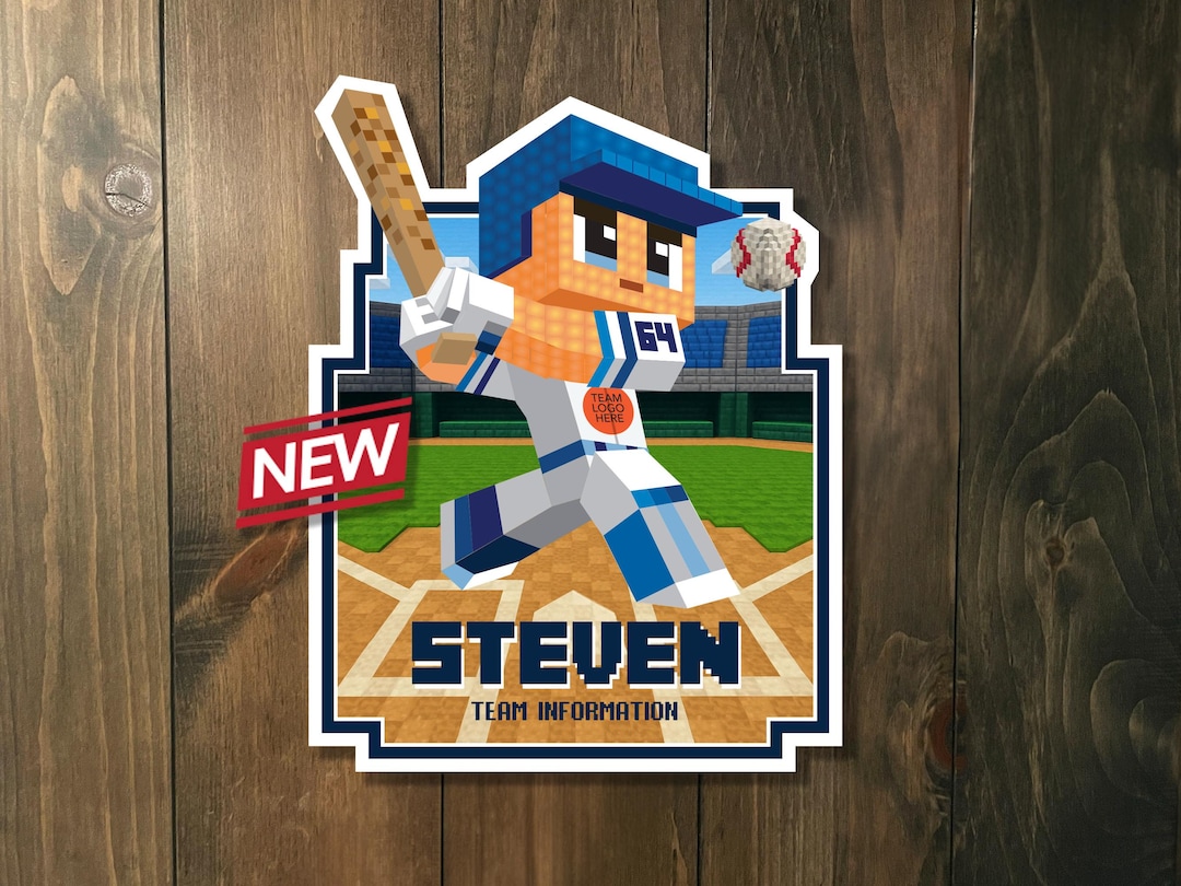 DIGITAL FILE - Custom Sports Tournament Sign - Baseball Player Blocks ...