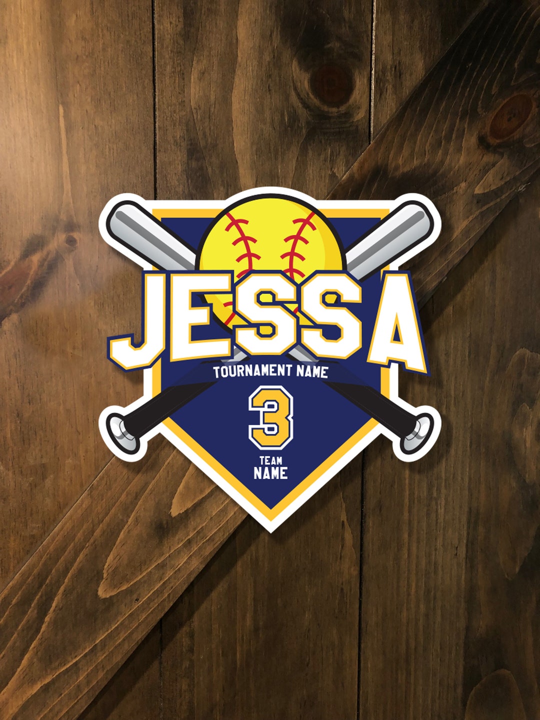 Custom Softball Tournament Sign - DIGITAL FILE - Crossed Bats - Door ...