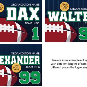 DIGITAL FILE - Custom Sports Tournament Sign - Football - Personalized ...