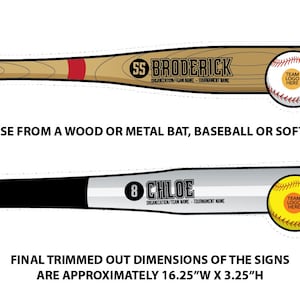 Custom Baseball / Softball Tournament Sign - DIGITAL FILE - Bat - Door ...
