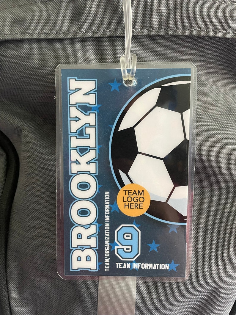 DIGITAL FILE Custom Sports Tournament Bag Tag Soccer - Etsy