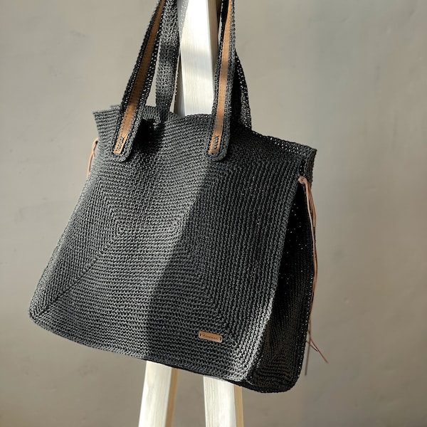 Black Crochet Bag - Etsy