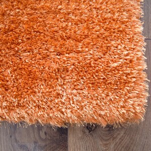 Soft Bright Orange Shaggy High Pile Rug for Living Room Mat - Etsy