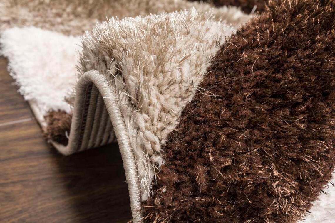 Brown Beige Living Room Rug Super Soft Mat 3D Modern Design - Etsy