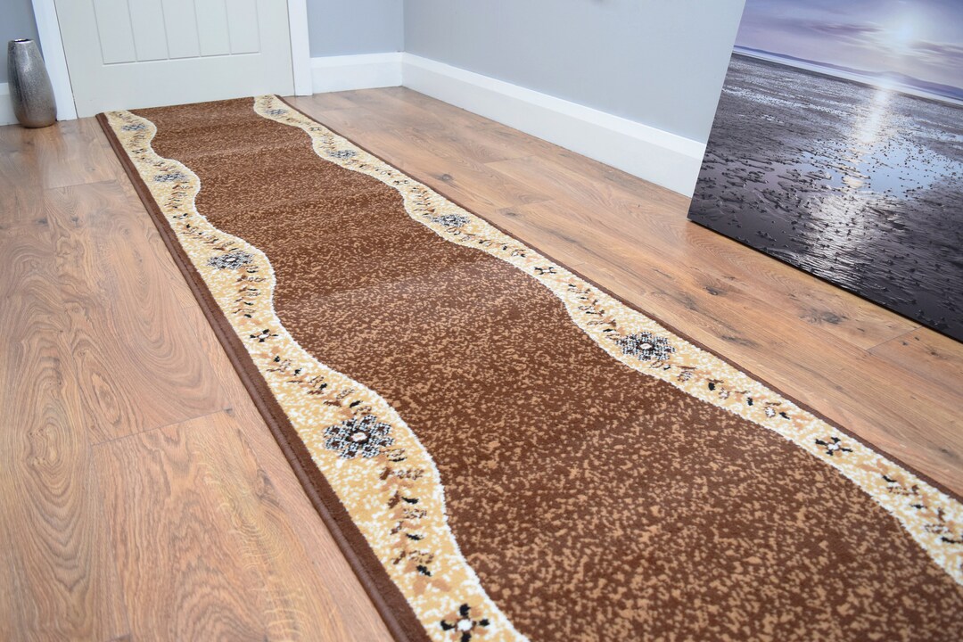 Brown Beige Border Design Very Long Hallway Stairs Runner Large Small ...