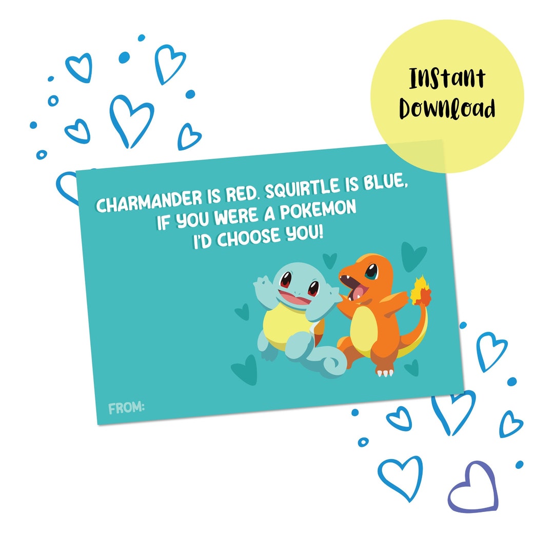 Pokemon Valentine, Pokemon Poem, Pokemon Tags, Pokemon Gift, Valentine ...