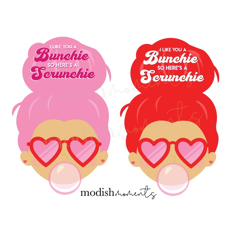 Valentine's Day Valentine Tag Scrunchie Valentine Class - Etsy