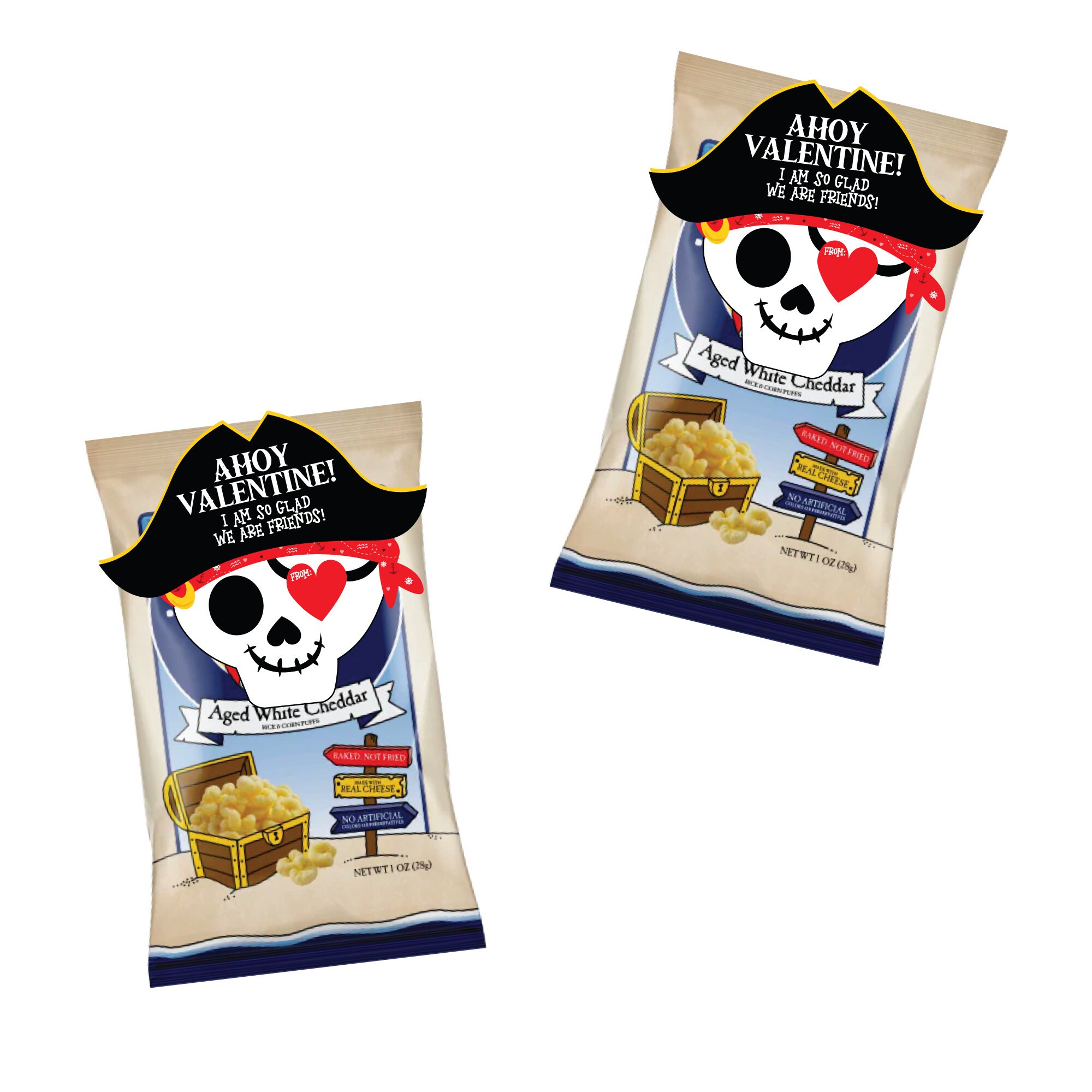 Pirate Food Valentine Tags, Ahoy Valentine, Children's Valentines, Kids ...
