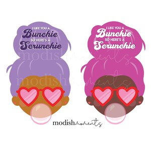 Valentine's Day, Valentine Tag, Scrunchie Valentine, Class Valentine ...