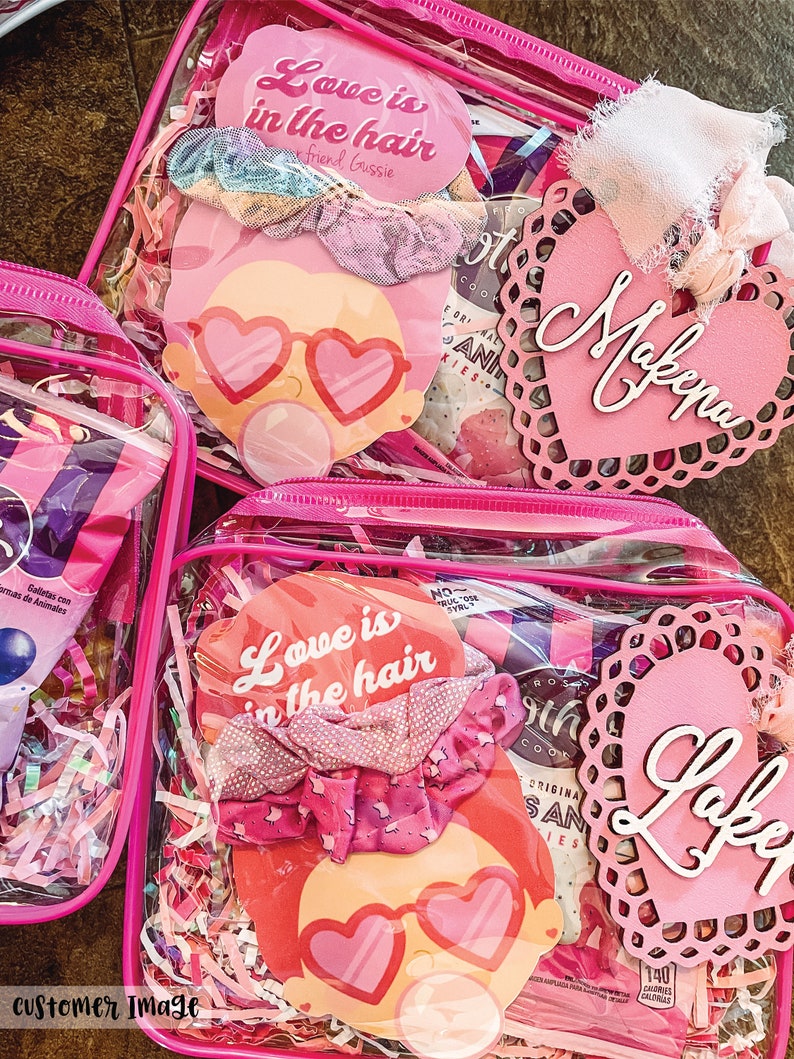 Valentine's Day Valentine Tag Scrunchie Valentine Class - Etsy