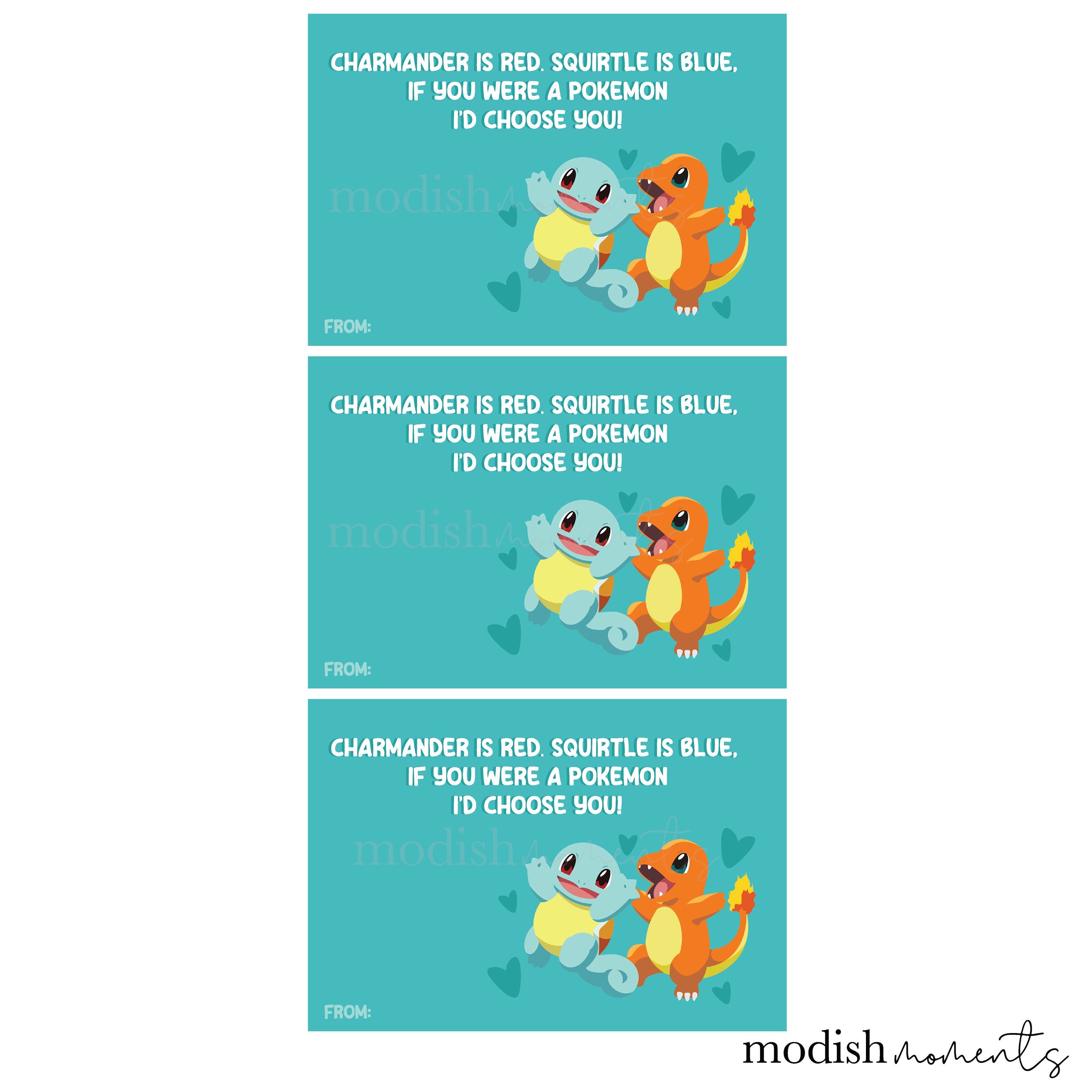 Pokemon Valentine, Pokemon Poem, Pokemon Tags, Pokemon Gift, Valentine ...