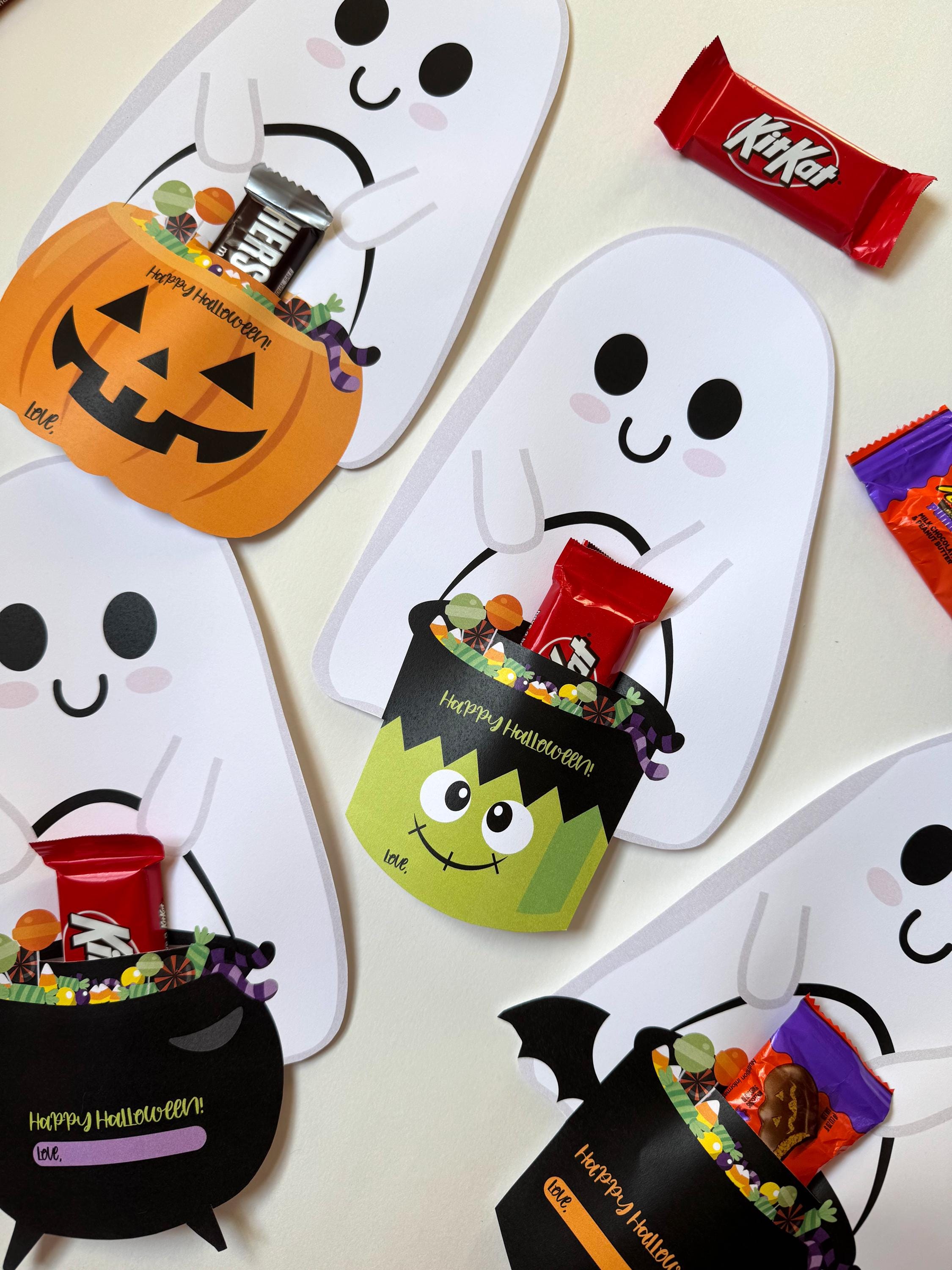 Ghost Halloween Candy Holder Tag, Printable Gift Tag (PDF) - Etsy