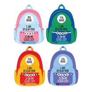 First Day of School, I Am so Glad Your Name is on My Class List ...