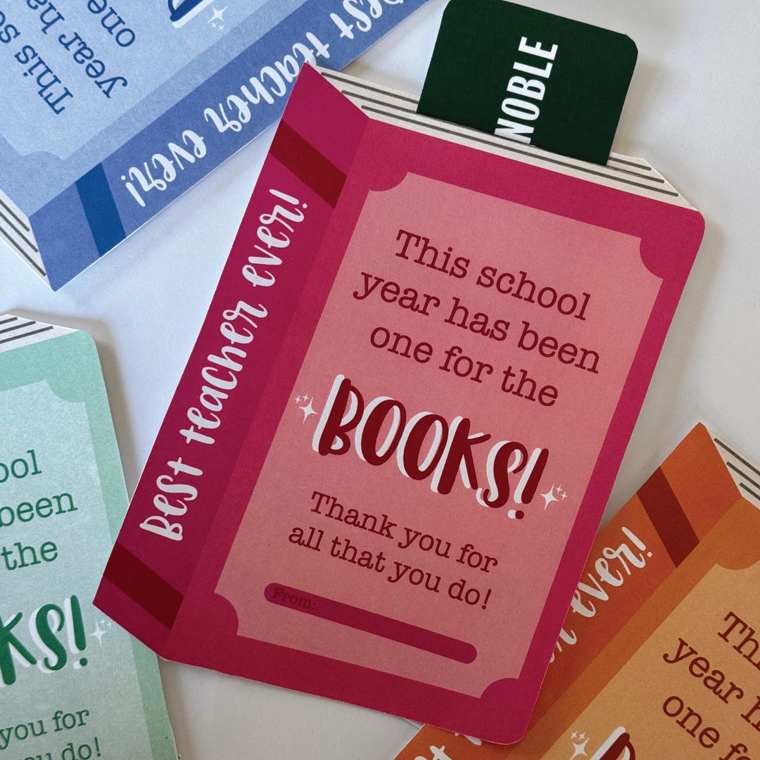 Last Day of School Teacher Gift, Book Gift, Gift Card Holder, Teacher ...