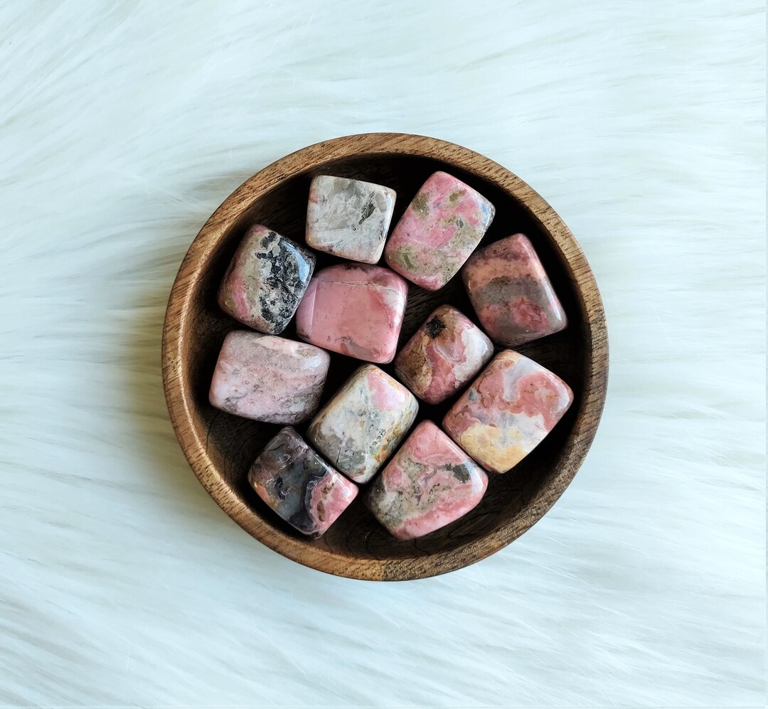Rhodonite Rolled Stone Lithotherapy Natural Stones - Etsy