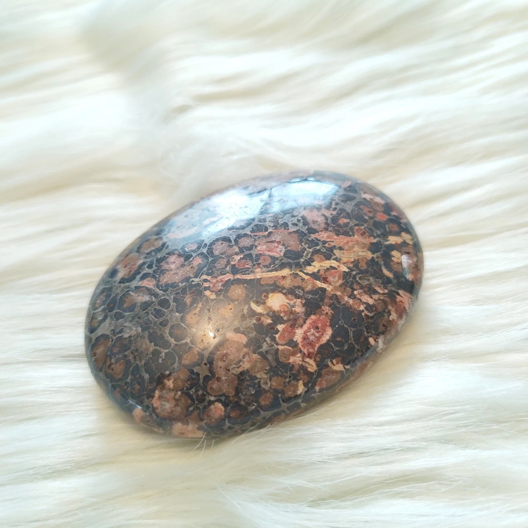 Leopard Jasper Pebble Lithotherapy Natural Stones Relaxation Treatment Meditation Pebble of 98 ...