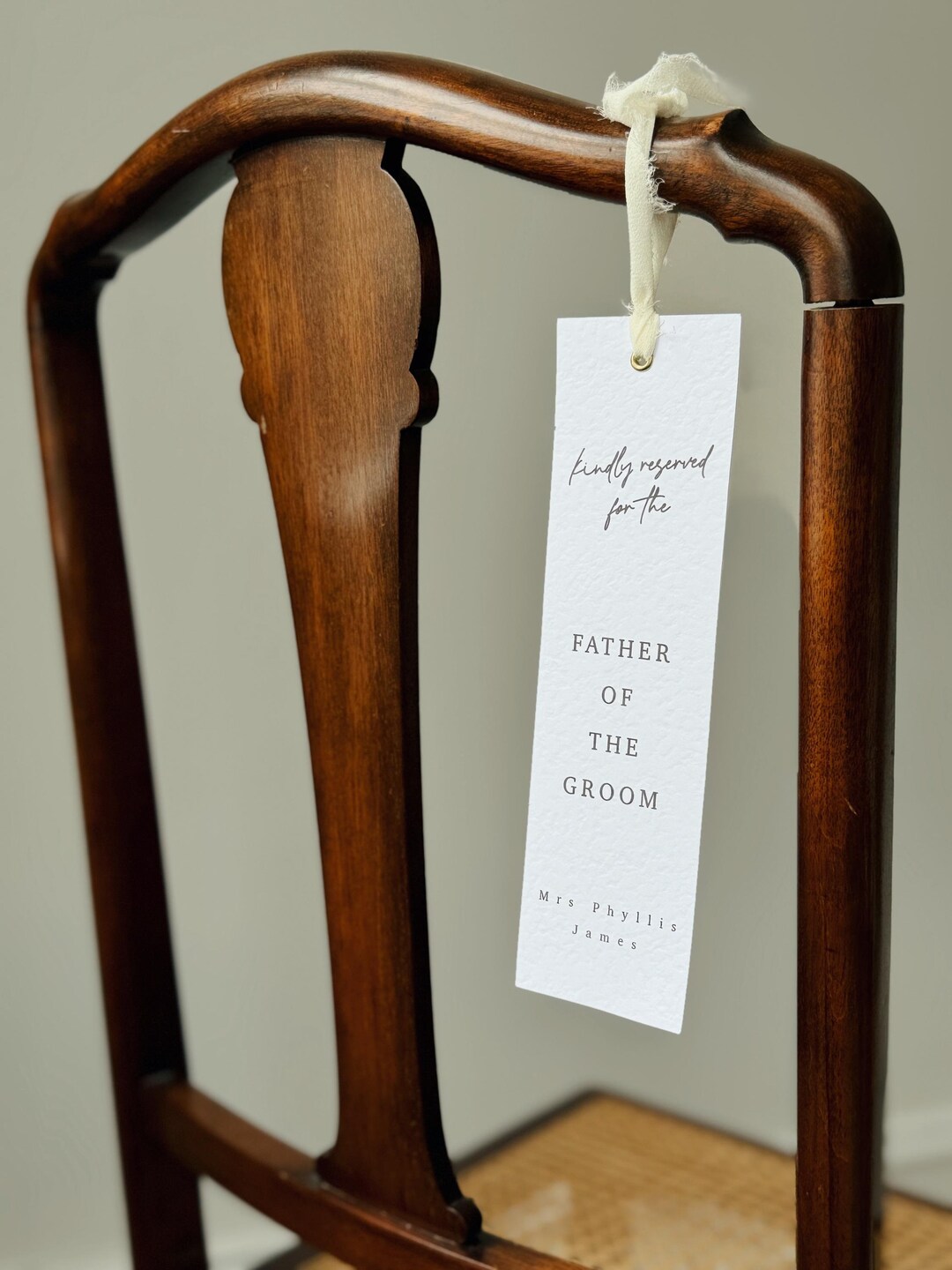 Personalised Wedding Reserved Seat Signs, Seating Tags, Reserved Row ...