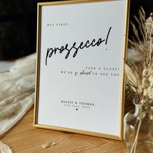 Prosecco Wedding Sign Print, Drinks Wedding Print, Printed Wedding ...