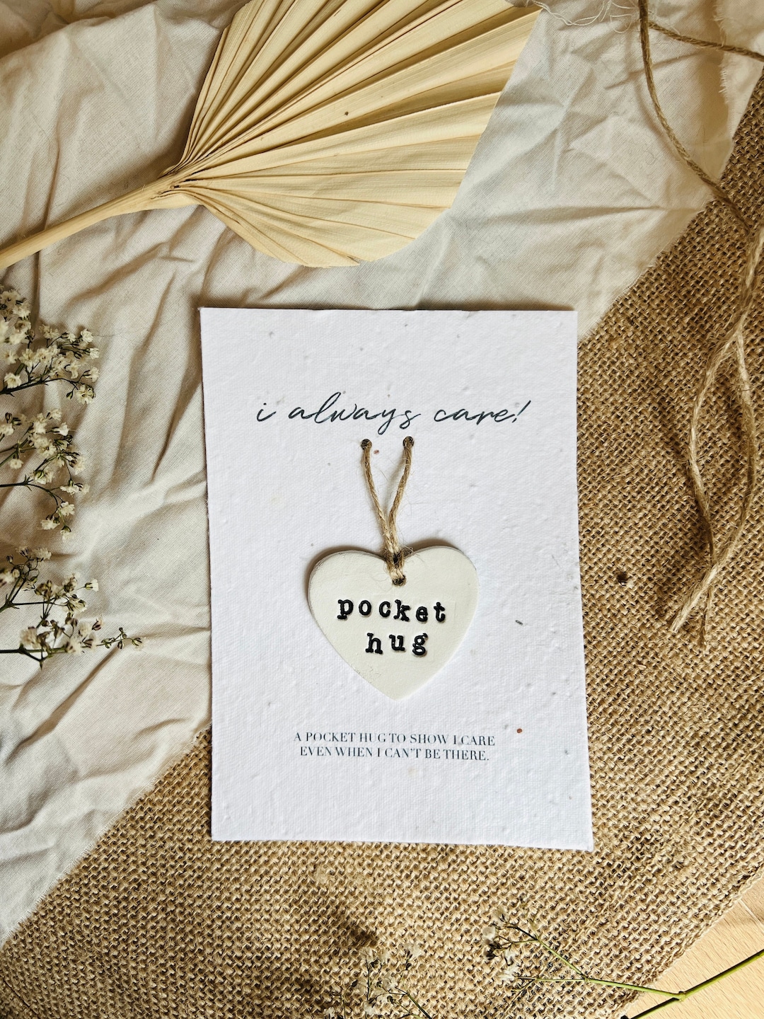 Pocket Hug I Care Keepsake Token - Cheer up Gift - Positivity Gift ...