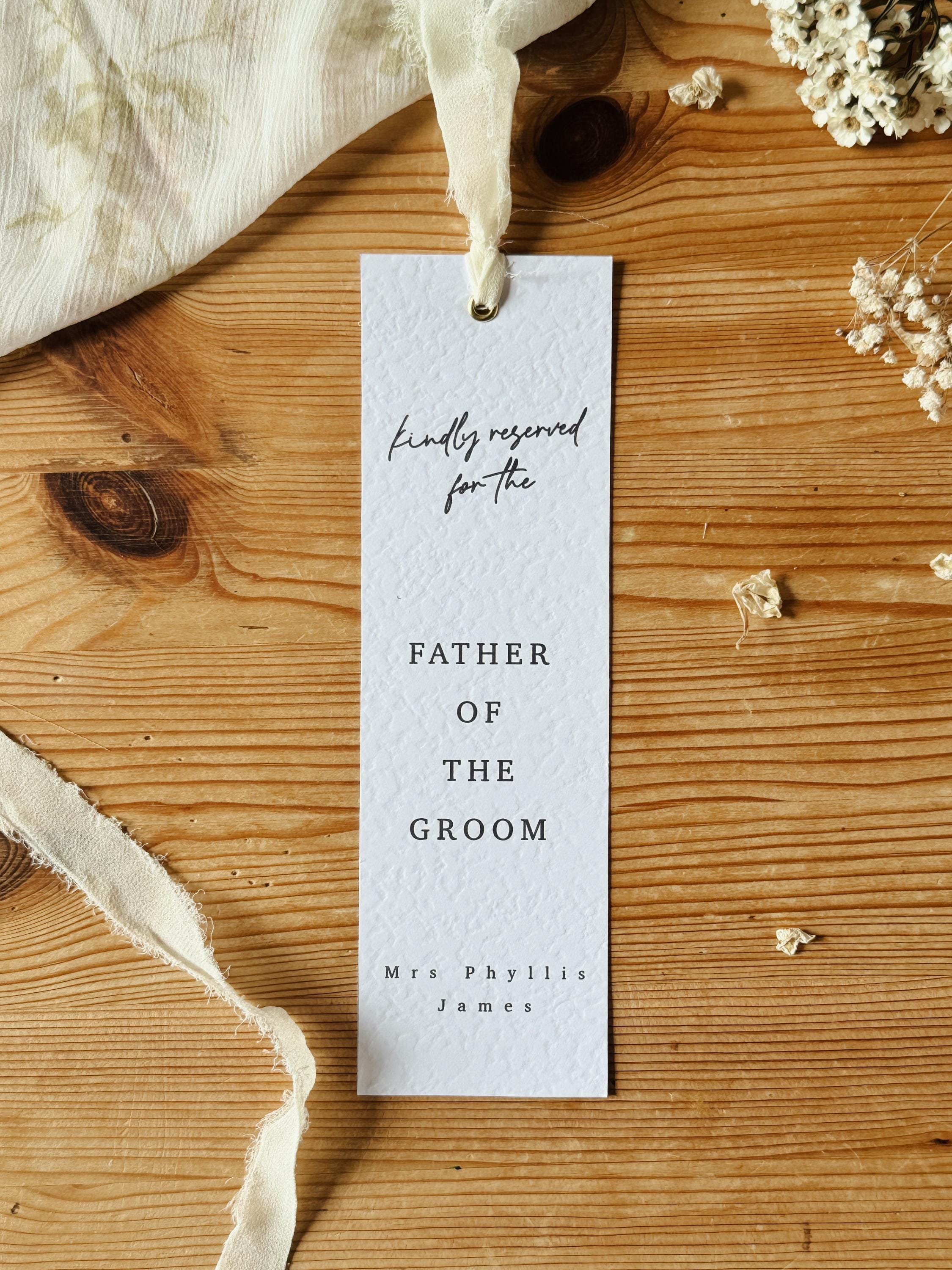 Personalised Wedding Reserved Seat Signs, Seating Tags, Reserved Row ...