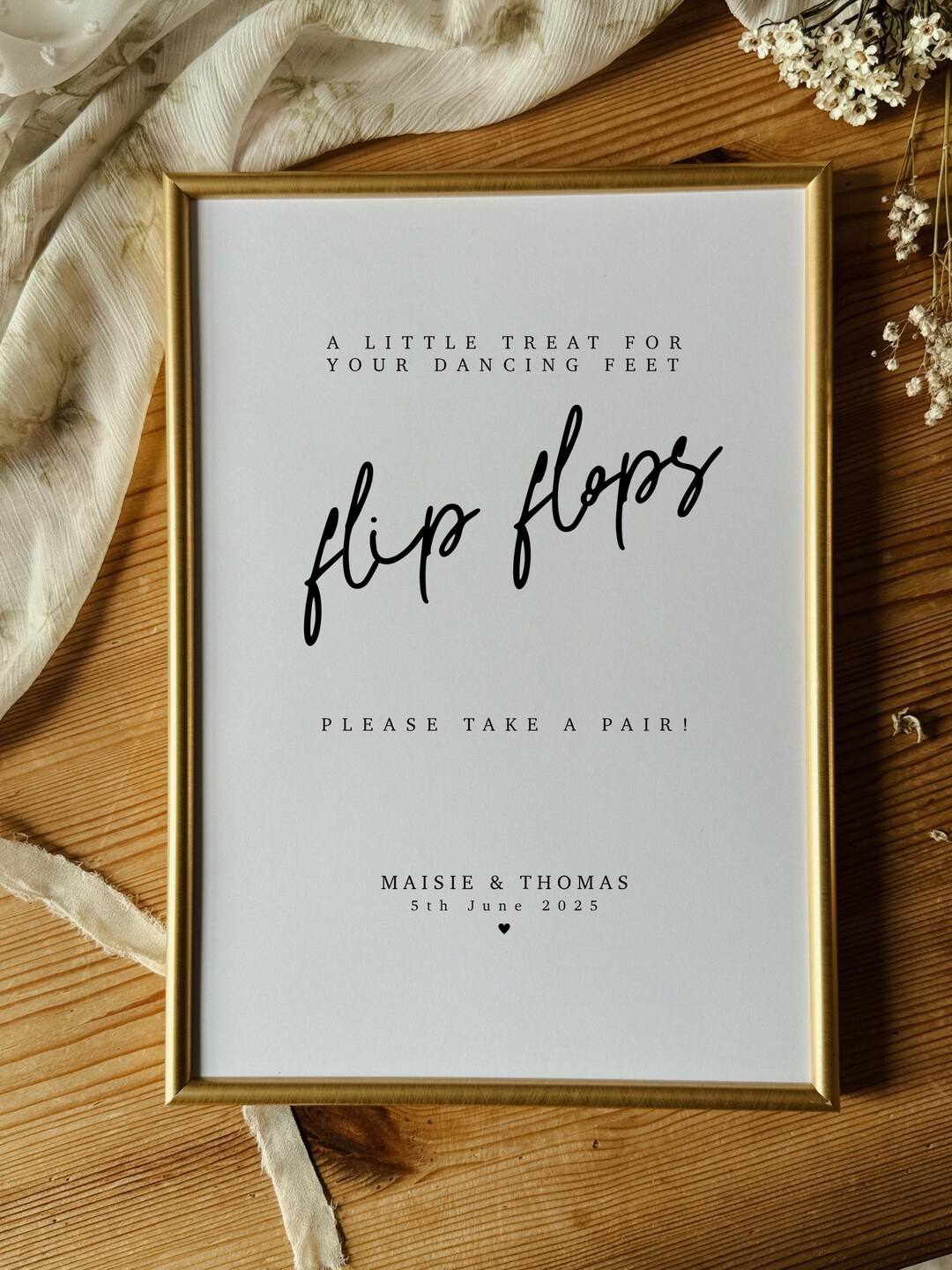 Flip Flops Wedding Sign Print, Wedding Print, Printed Wedding Signage ...