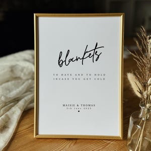 Blankets Wedding Sign Print, Wedding Print, Printed Wedding Signage ...