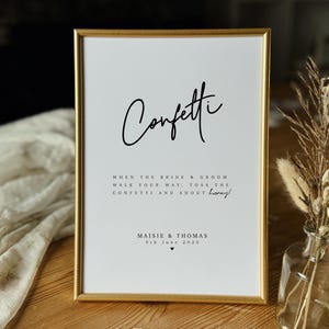 Confetti Wedding Sign Print, Wedding Print, Printed Wedding Signage ...
