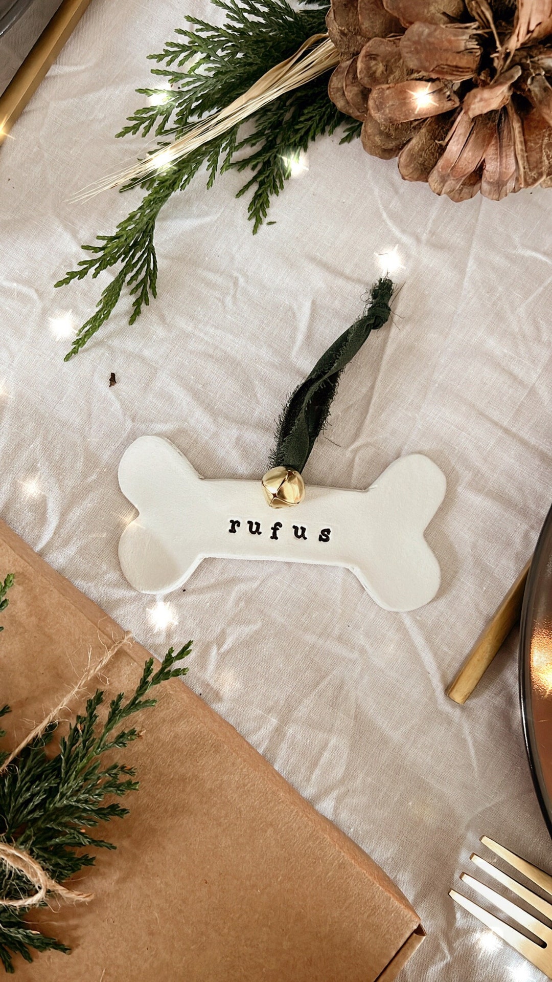 Personalised Dog Bone Clay Tree Decoration, Pet Christmas Decoration ...