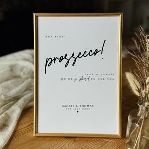 Prosecco Wedding Sign Print, Drinks Wedding Print, Printed Wedding ...