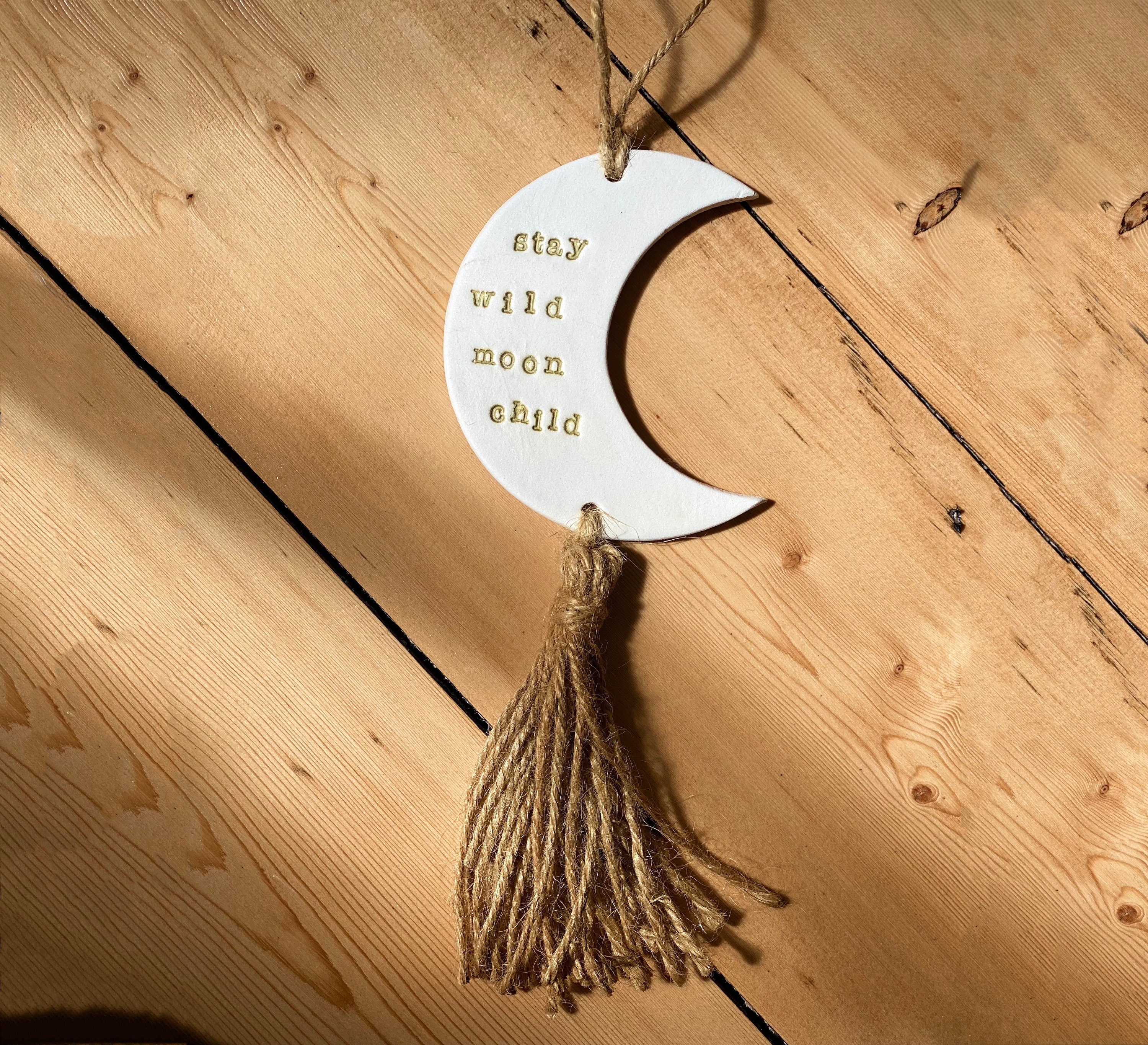 Personalised Moon Tassel Gift Clay Keepsake (personalised Keepsake ...