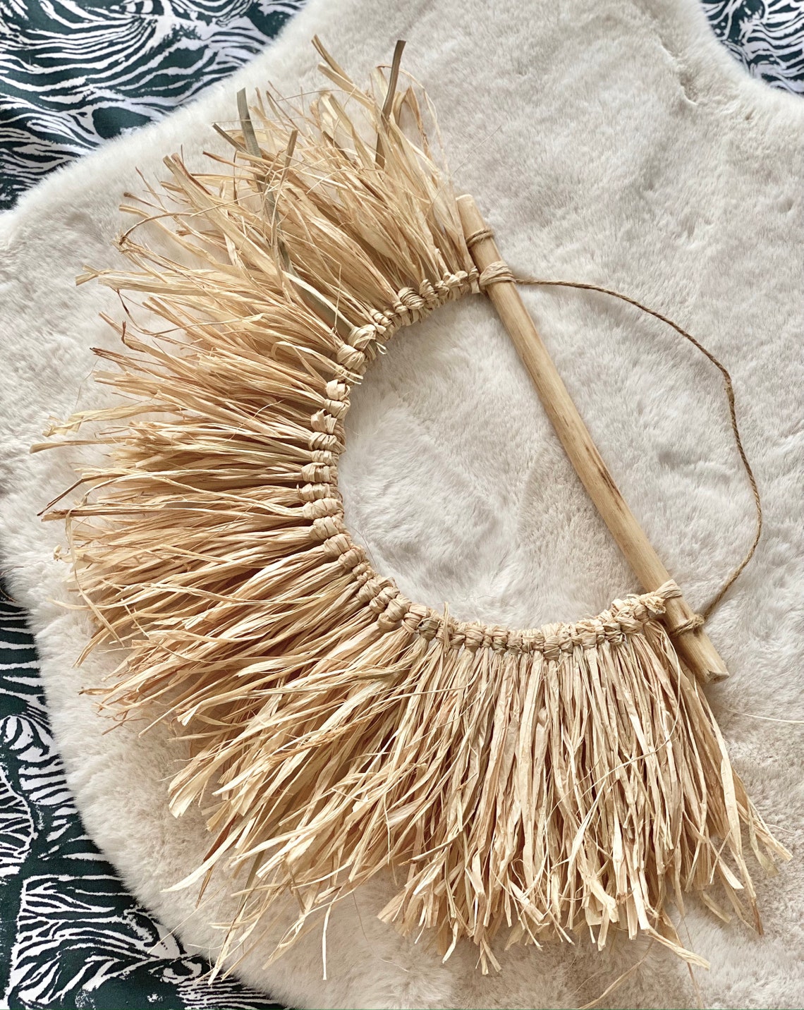 Raffia Fan Wall Decor Large Raffia Macrame Fan Boho Wall - Etsy UK