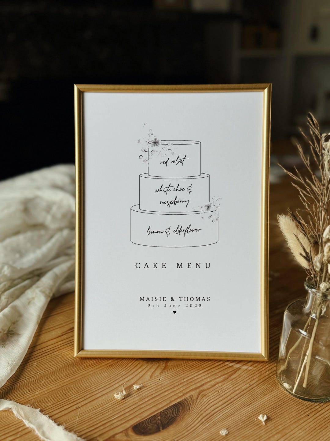 Cake Wedding Sign Print, Cake Flavours Print, Printed Wedding Signage ...